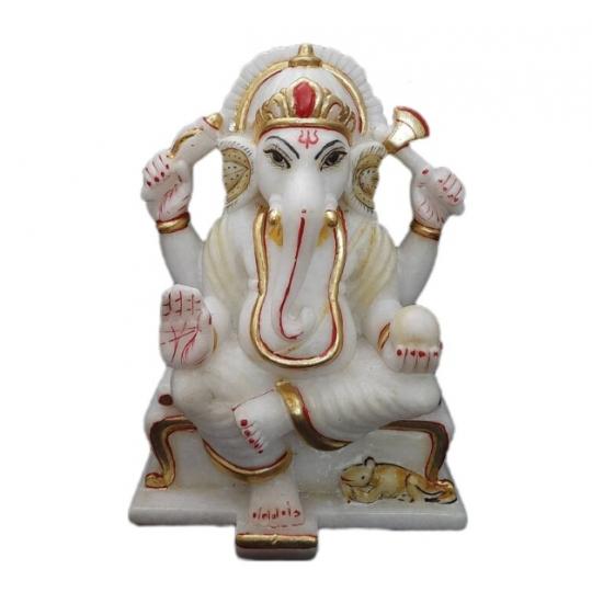 Ganesh Idol Hand Carved Marble, Hindu god Ganesh, Ganesh Puja, Ganpati ...