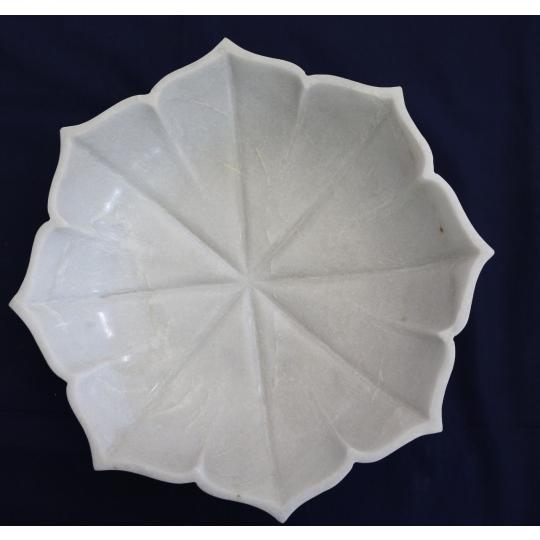 Hand-Carved Octagonal White Marble Bowl – Luxury Decorative Urli | AVI ...