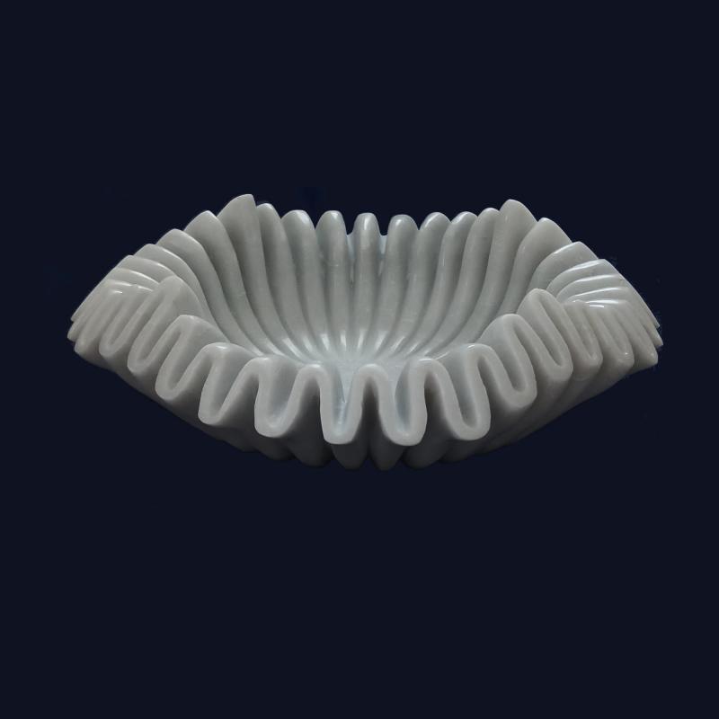 Ripple Decorative Marble Fruit bowl, Wave large marble Bowl, handcarved ...