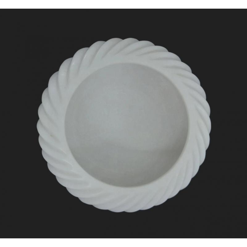 Handcrafted Cruller Pattern Marble Bowl | Elegant Decorative Urli Bowl ...