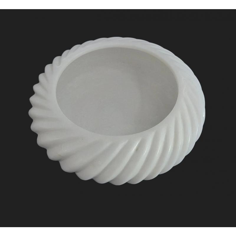 Handcrafted Cruller Pattern Marble Bowl | Elegant Decorative Urli Bowl ...