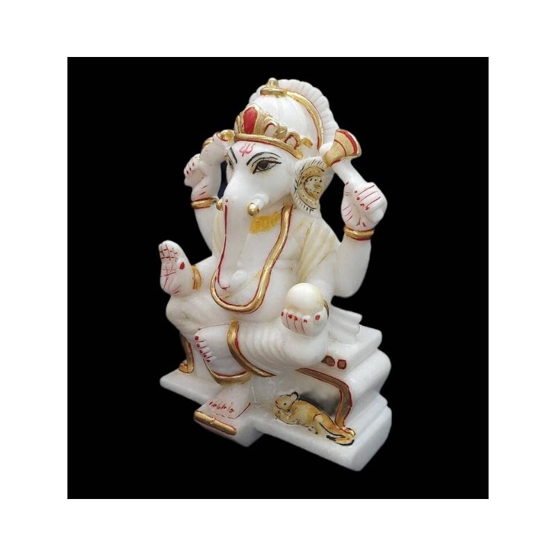 Ganesh Idol Hand Carved Marble, Hindu god Ganesh, Ganesh Puja, Ganpati ...