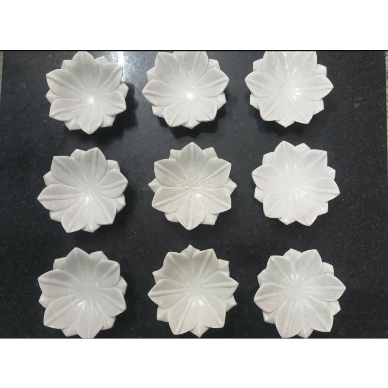 Handmade Marble Ripple Ruffle Bowl – Elegant Lotus Design Décor | AVI ...