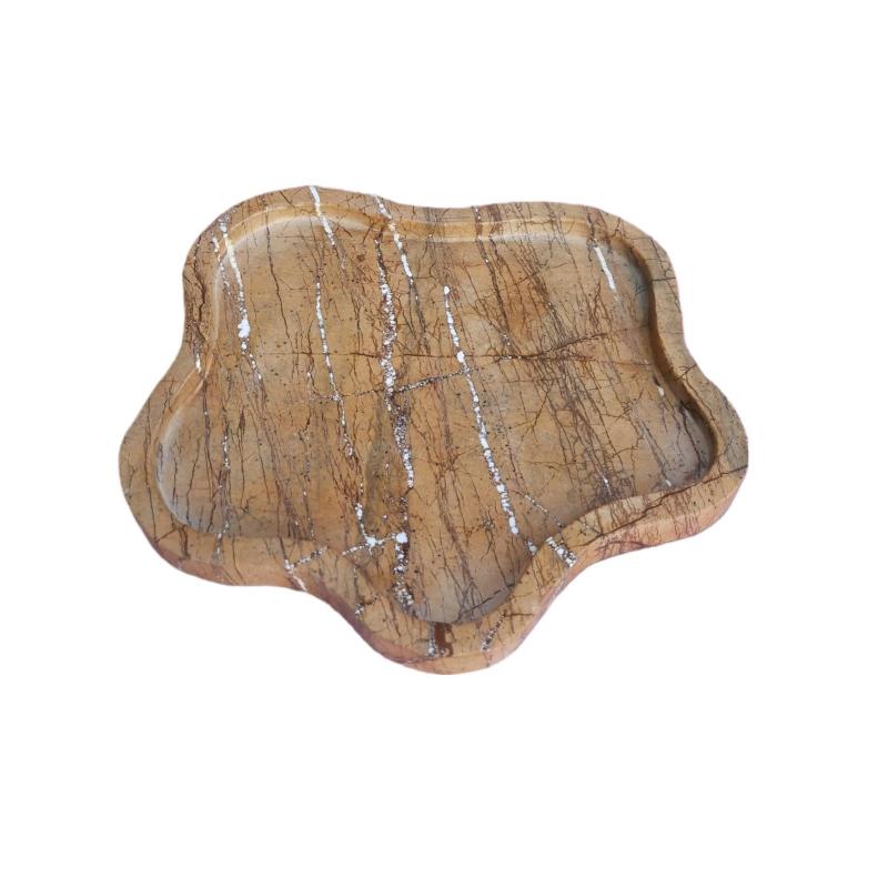 Hand-Carved Amoeba Shape Marble Tray | Elegant Vanity & Serving Tray ...