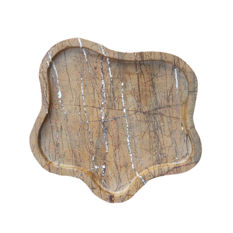 Hand-Carved Amoeba Shape Marble Tray | Elegant Vanity & Serving Tray ...