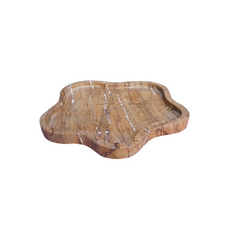 Hand-Carved Amoeba Shape Marble Tray | Elegant Vanity & Serving Tray ...