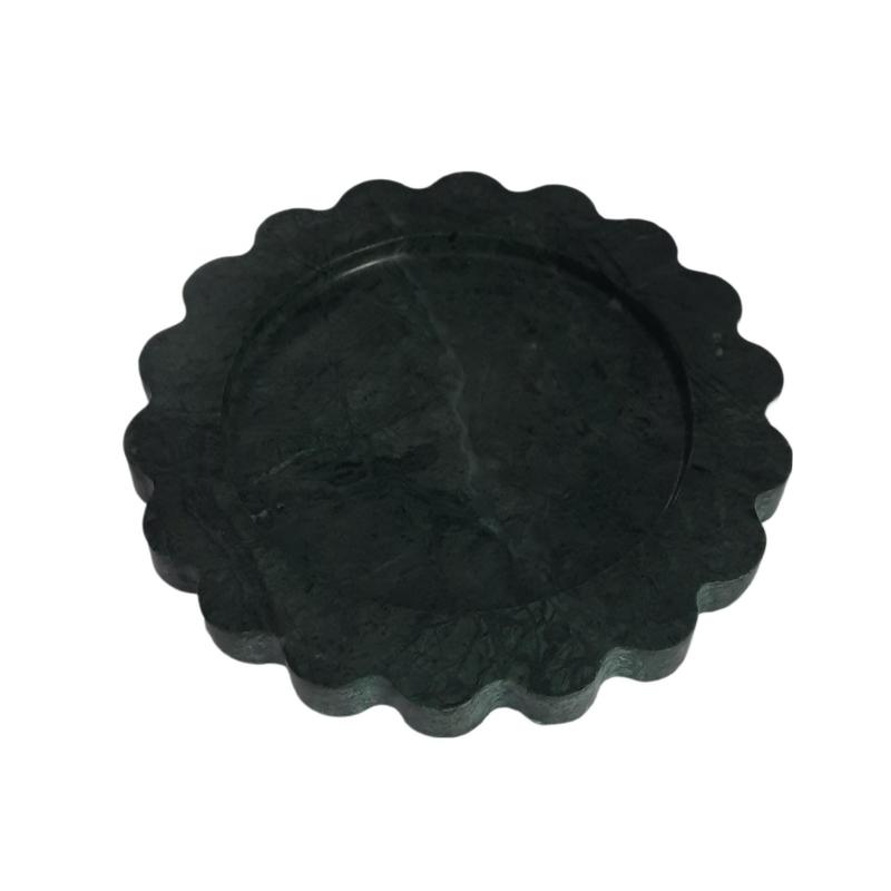 Green Marble Round Tray – Decorative, Jewelry & Vanity Tray with ...