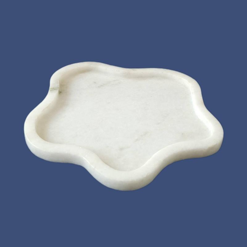 Hand-Carved Amoeba Shape Marble Tray | Elegant Decorative Bowl | AVI ...